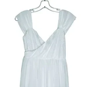 Unbranded | Dresses | White Lace Goddess Dress Sz Large Open Front Maxi ...